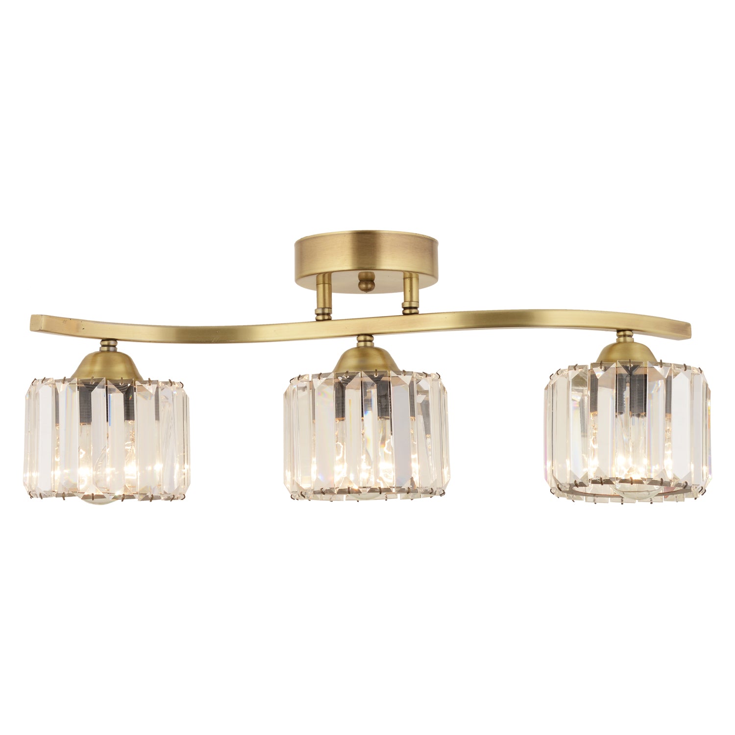Plafonieara Cristal HubRom, TUFTY 3617-3S-FR 55x22 cm 3xE27-60W Antiq